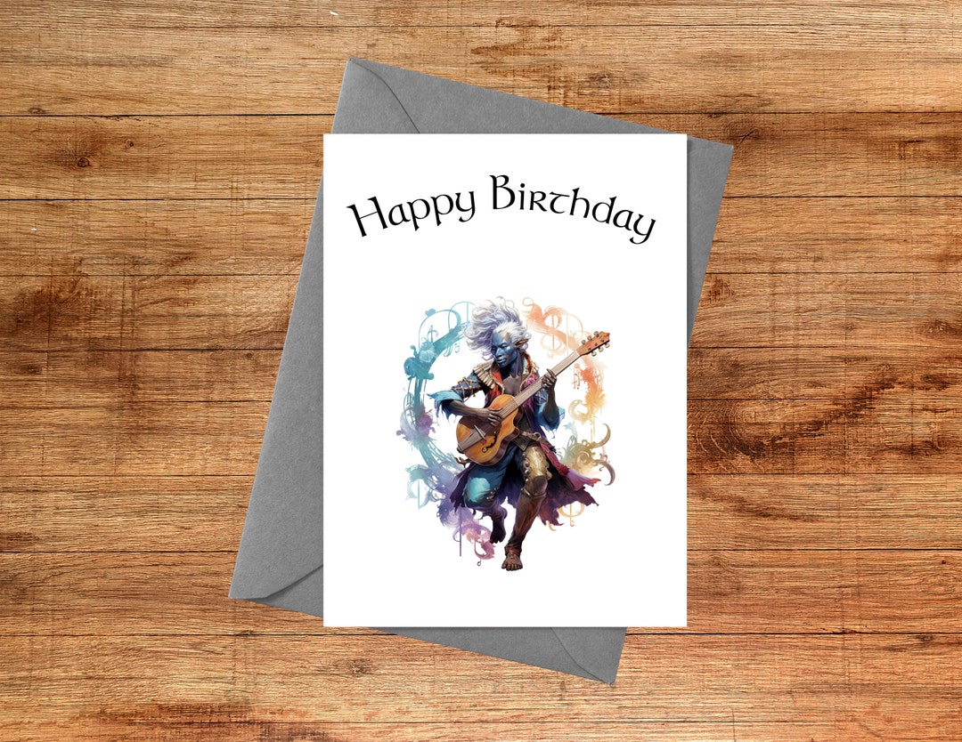 Bard Birthday Card Dungeons and Dragons Card Dungeons and - Etsy