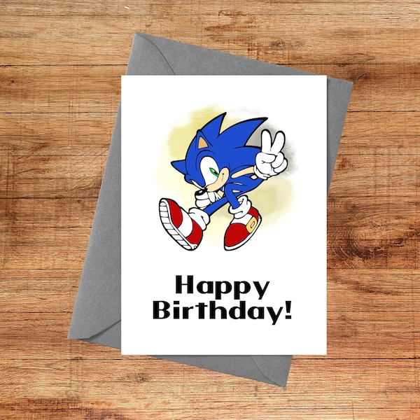 Sonic happy birthday card - Etsy Nederland