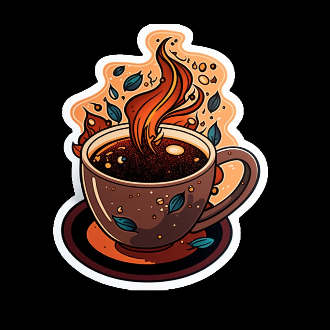 Hot Cappuccino Sticker, Coffee Lover, Cappuccino, Coffee , Sticker ...