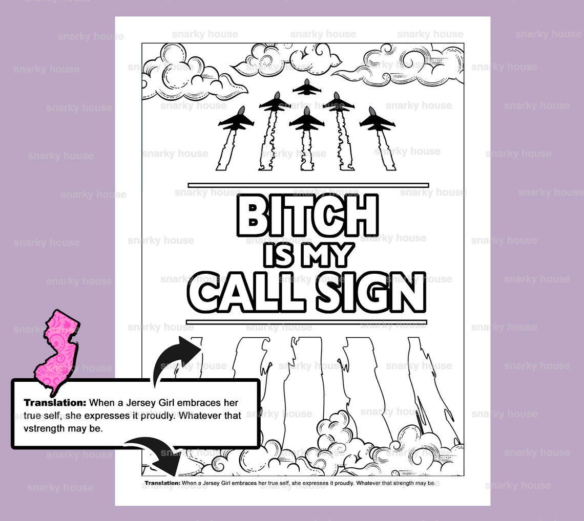 Swearing Coloring Book Adult Anxiety Relief New Jersey Relaxation ...