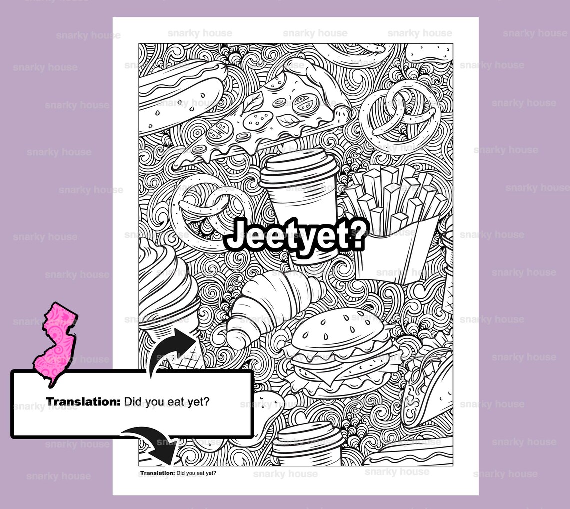 Swearing Coloring Book Adult Anxiety Relief New Jersey Relaxation ...