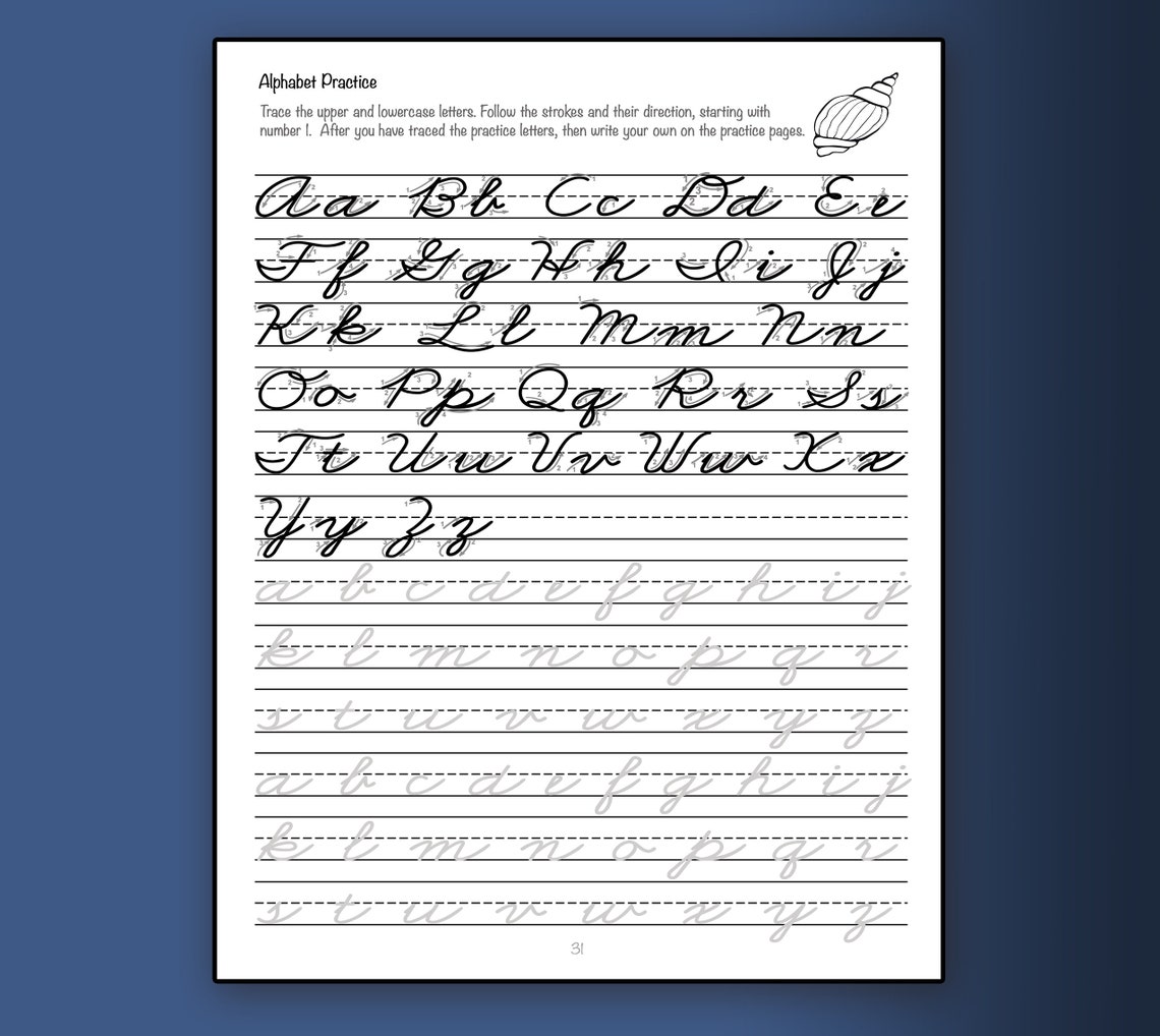 Cursive Handwriting Workbook Pirate Teacher Gift for Kids Home - Etsy