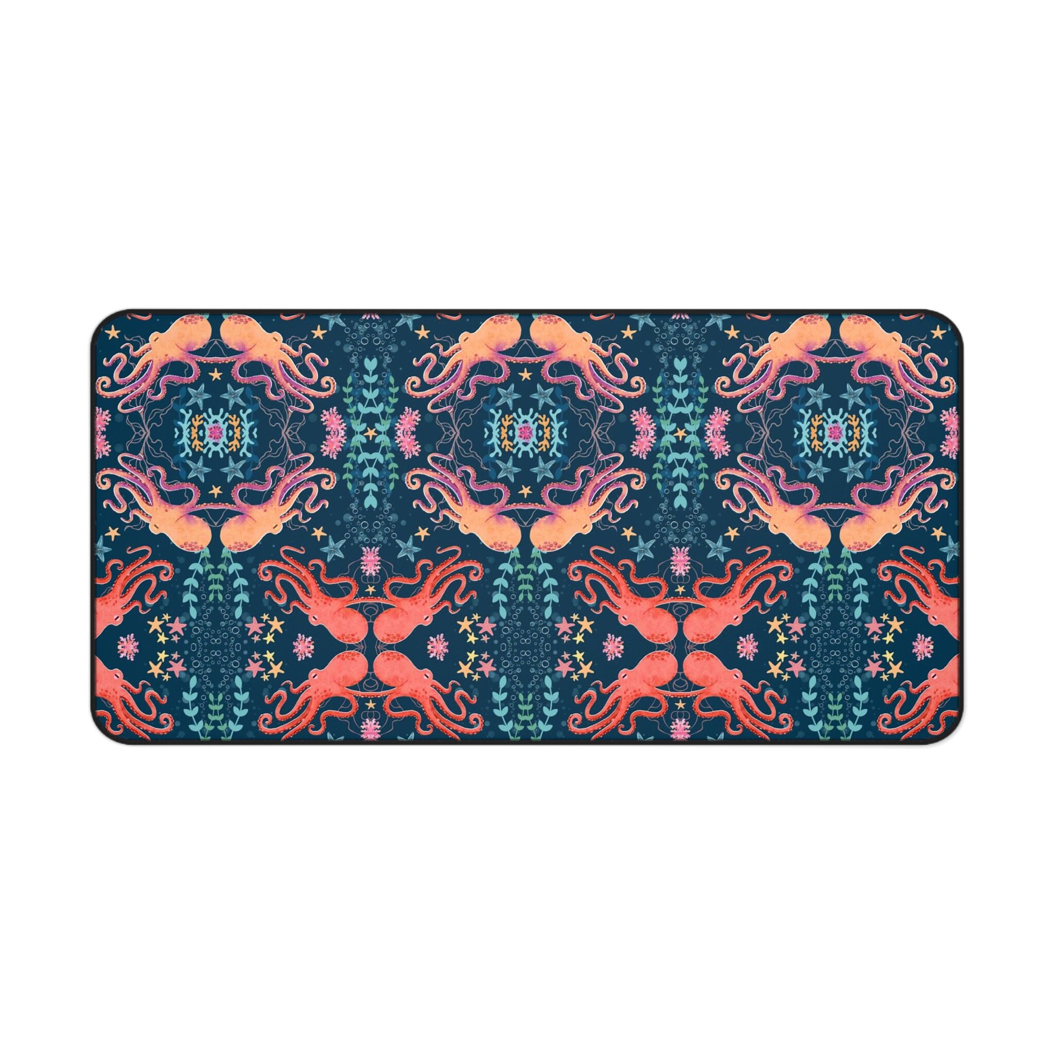 Octopus Desk Mat, Kraken Mouse Pad, Squid Lined Computer Mat, Sealife ...