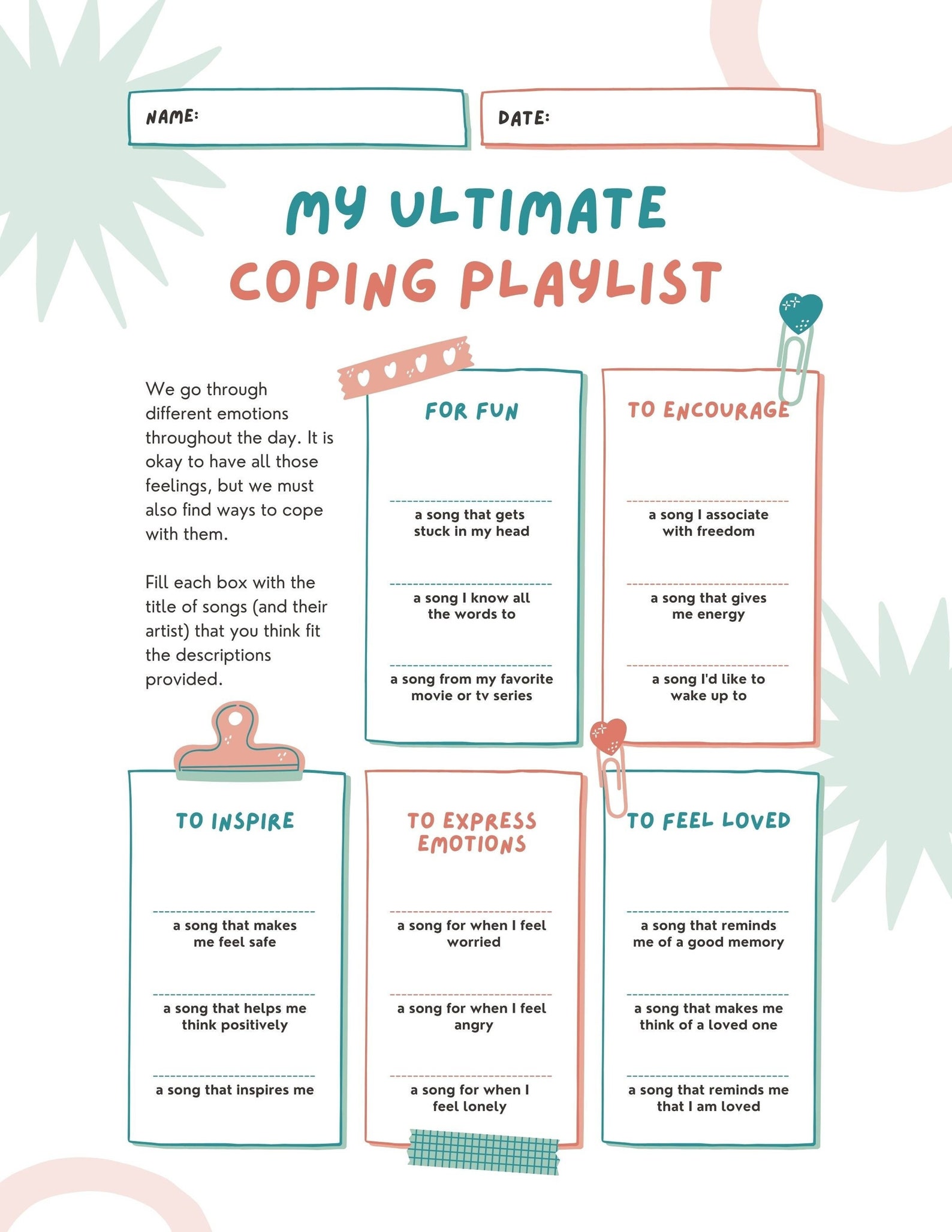 My Ultimate Coping Playlist - Etsy