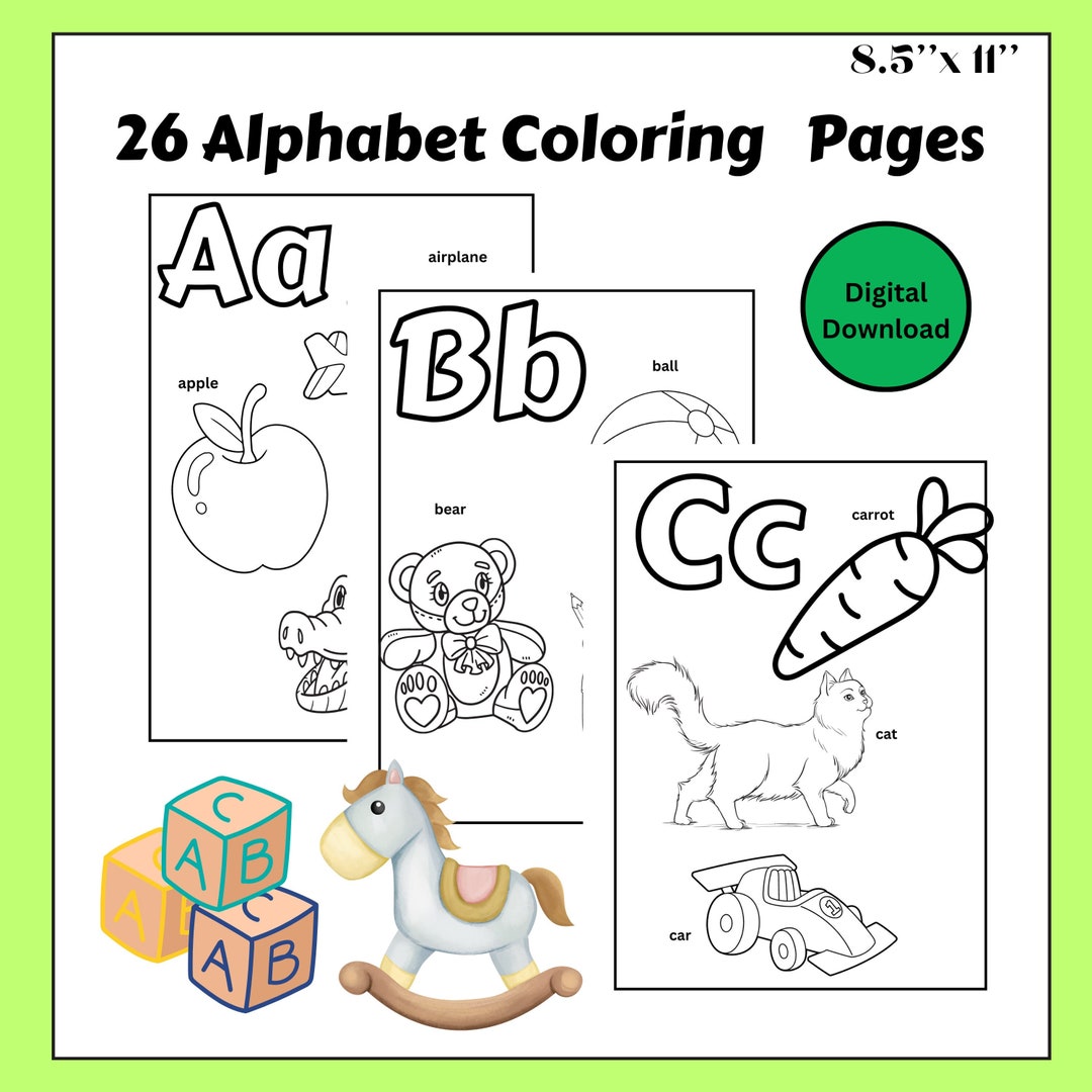 26 Alphabet Coloring Pages L Preschool L Pre-k L Kindergarten L Letter ...