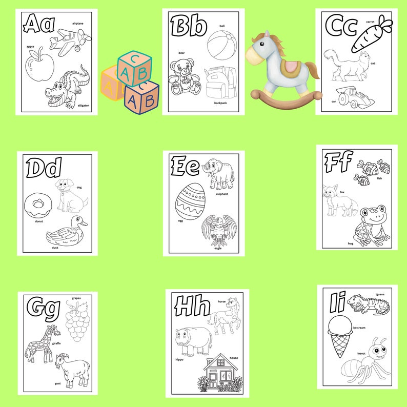 26 Alphabet Coloring Pages L Preschool L Pre-k L Kindergarten L Letter ...