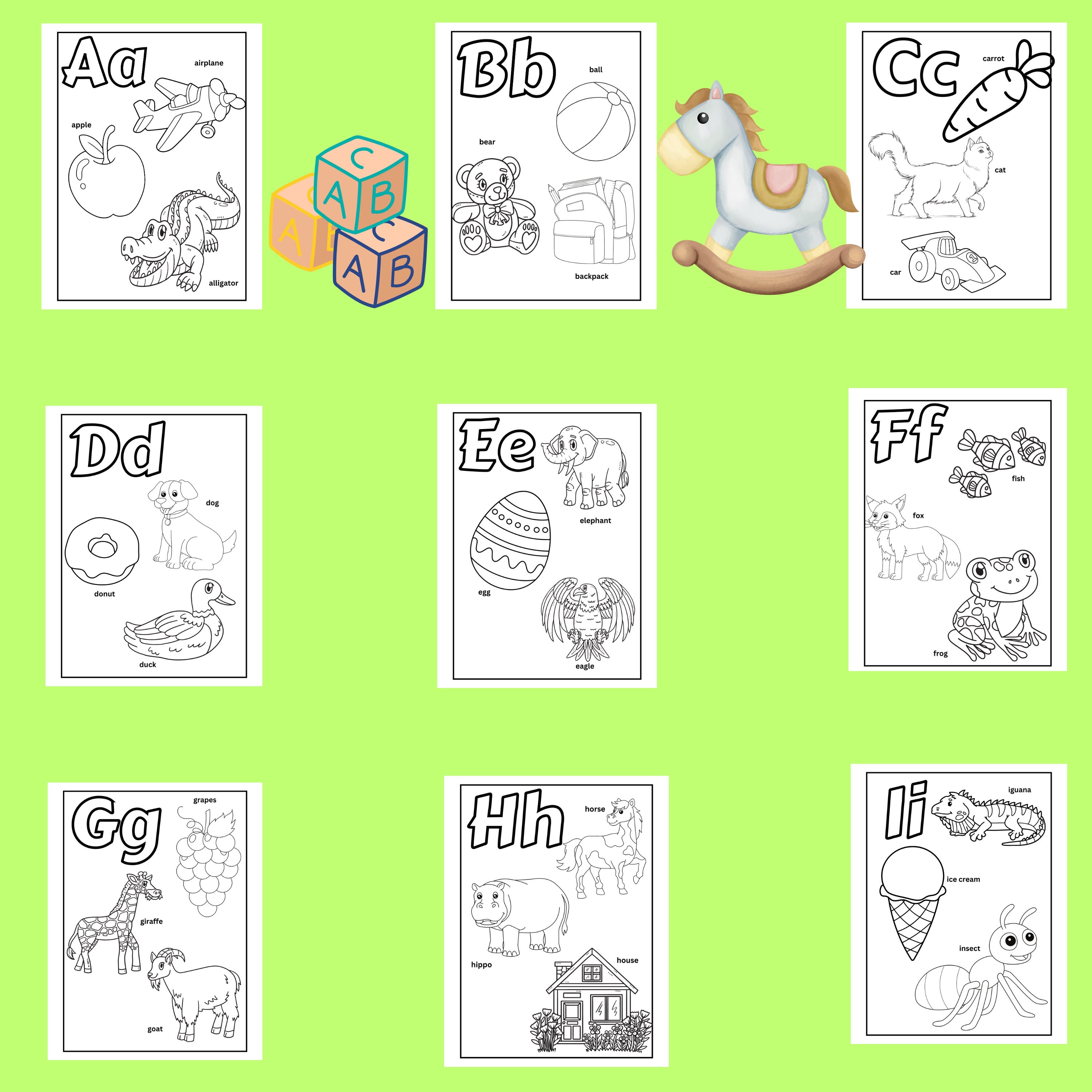 26 Alphabet Coloring Pages L Preschool L Pre-k L Kindergarten L Letter ...