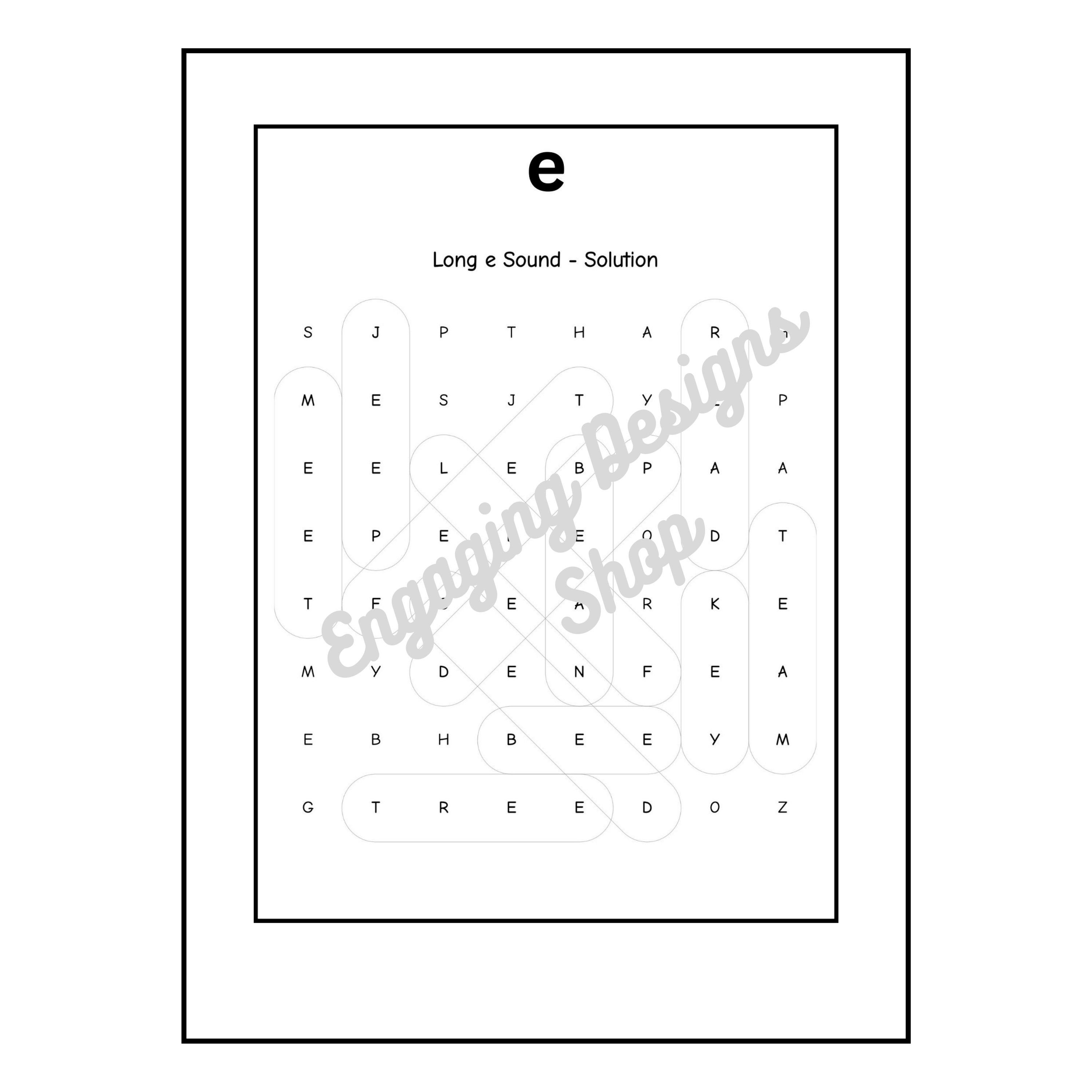 5 Word Search Puzzles With LONG Vowel Sound Words (a,e,i,o,u) L Vowel ...