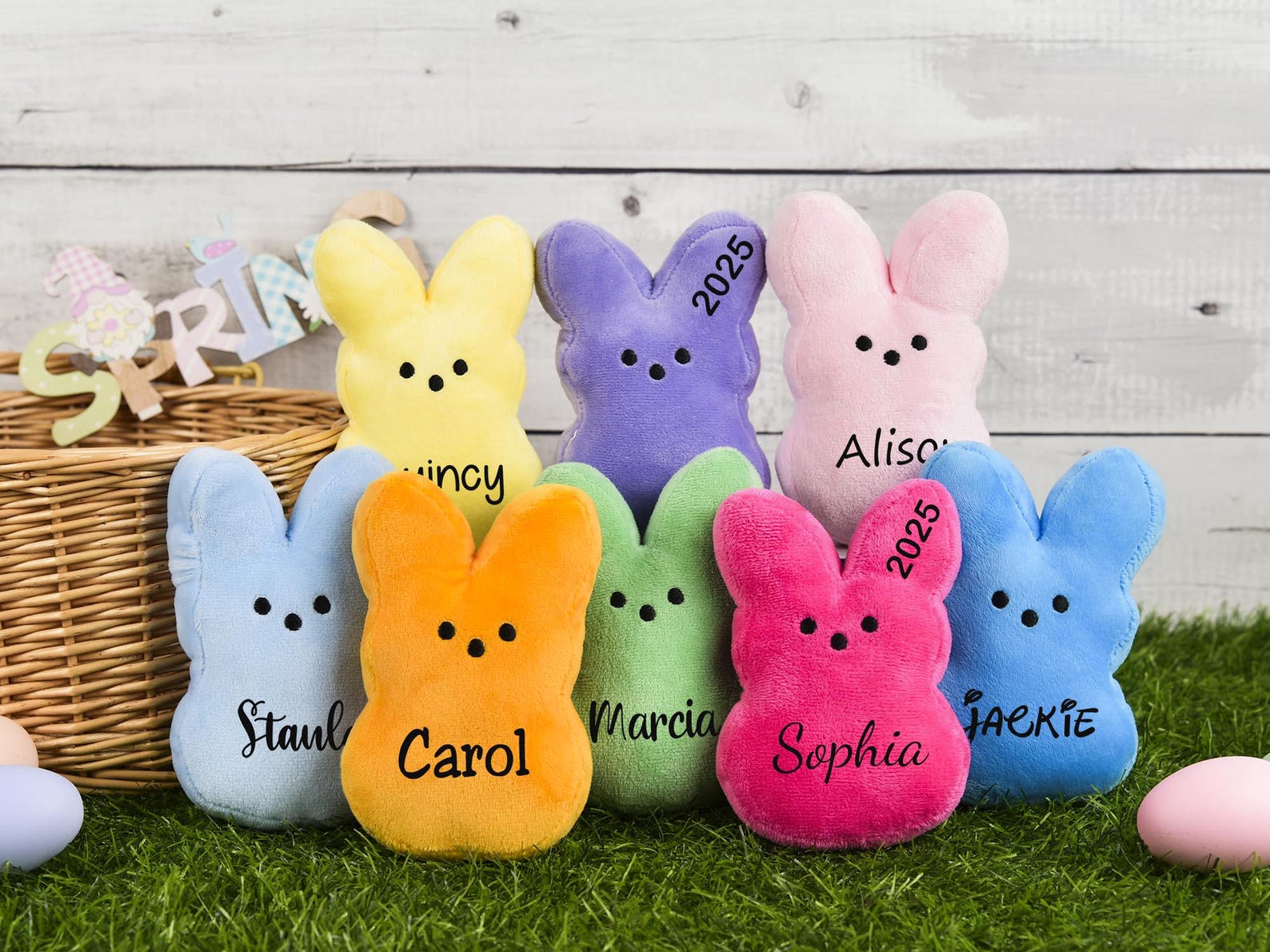Personalized 2026 Easter Bunny Peeps Plushies, Stuffed Peep Rabbit for ...