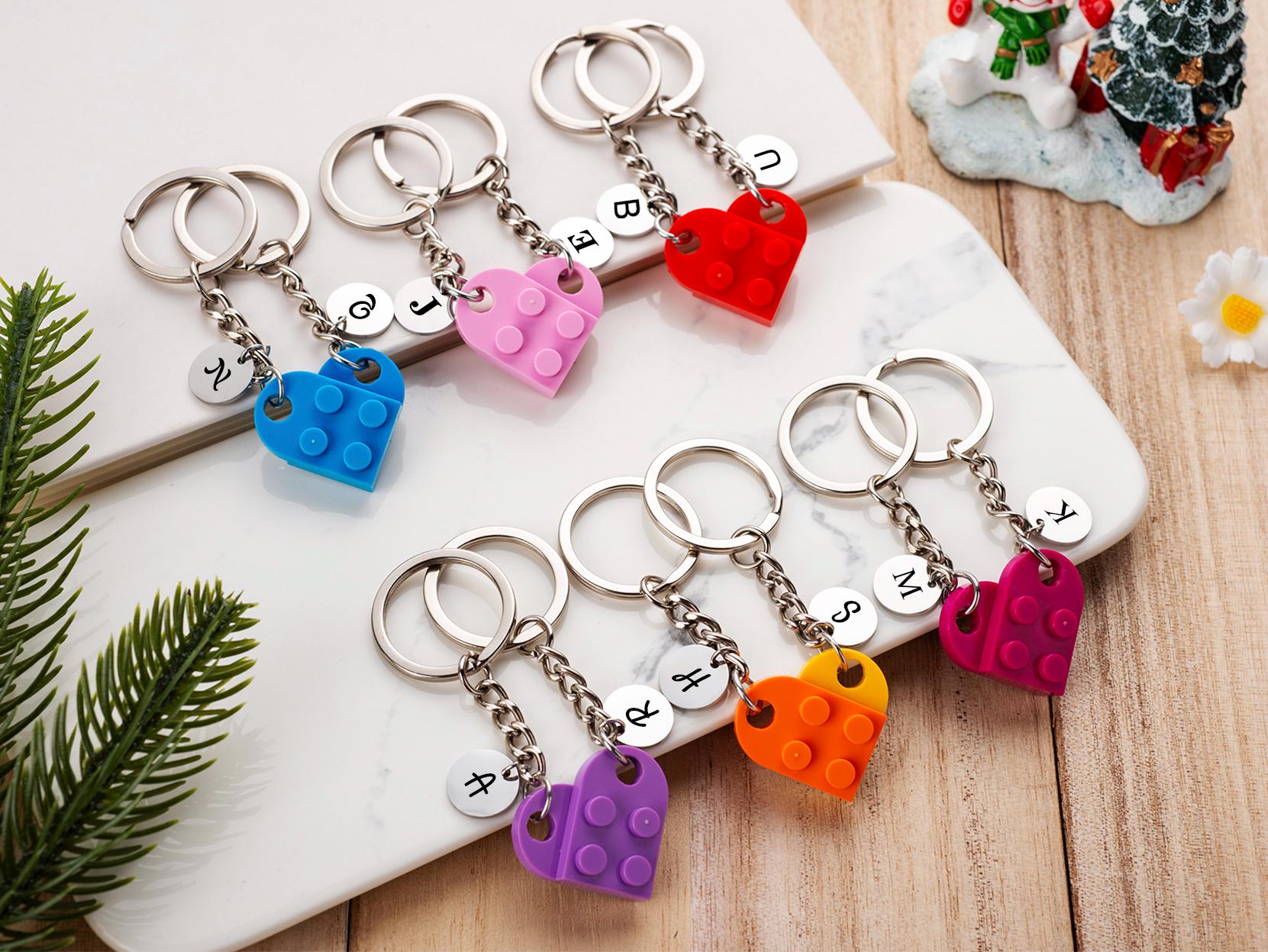 Heart Keychain Set, Matching Keychains, Gift Set for Couples, Best ...