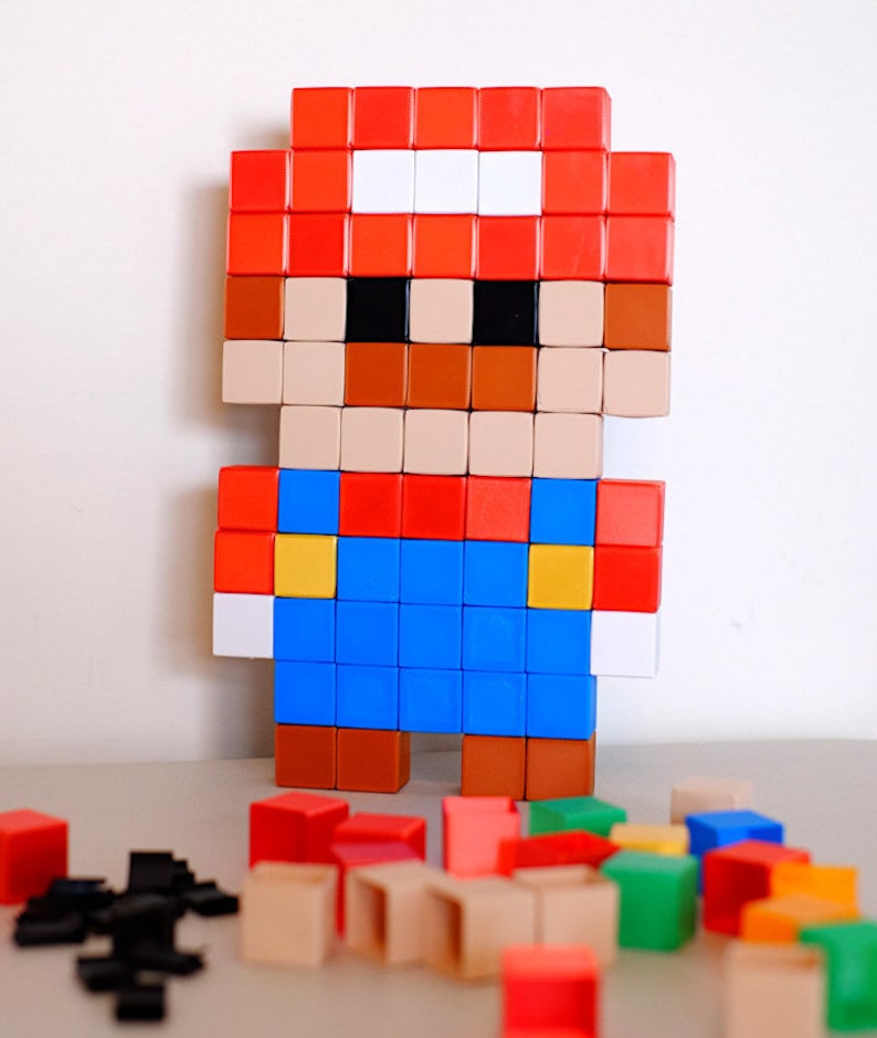 Monkey Blocky Pixel Art Kit Super Mario Edition for Retro Gaming Fans ...