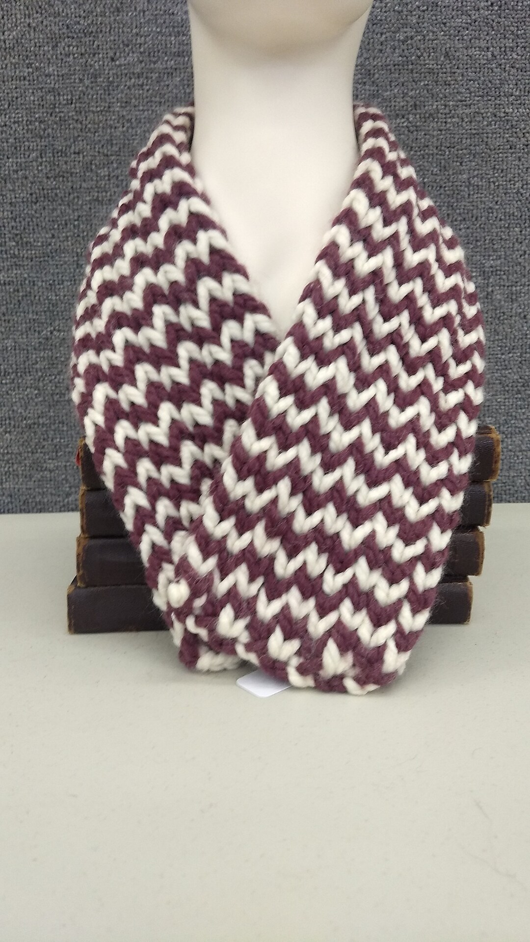 Soft Winter White and Maroon Striped Scarves - Etsy