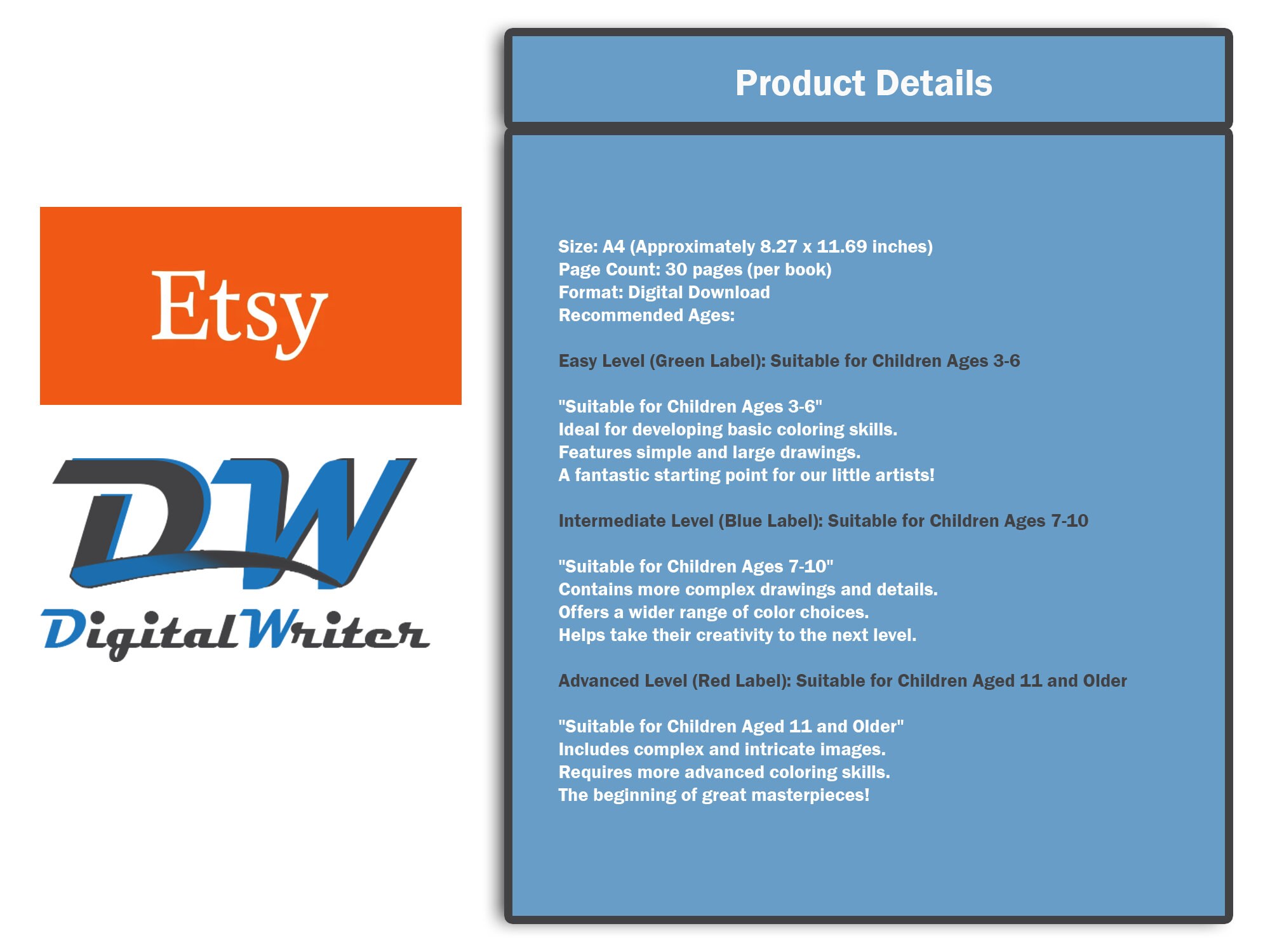 30 Pages Easy Level Coloring Pages for Kids. DW Children - Etsy