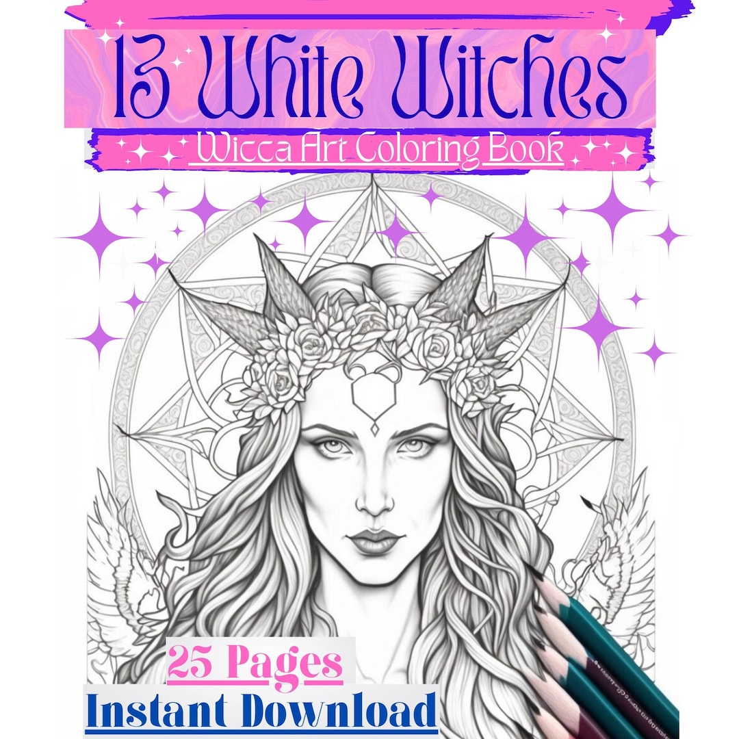 Digital Download Wiccan Coloring Pages, Adult Coloring Book, Wiccan ...