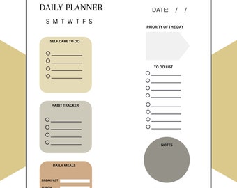 Daily Planner Printable Minimalistic - Etsy