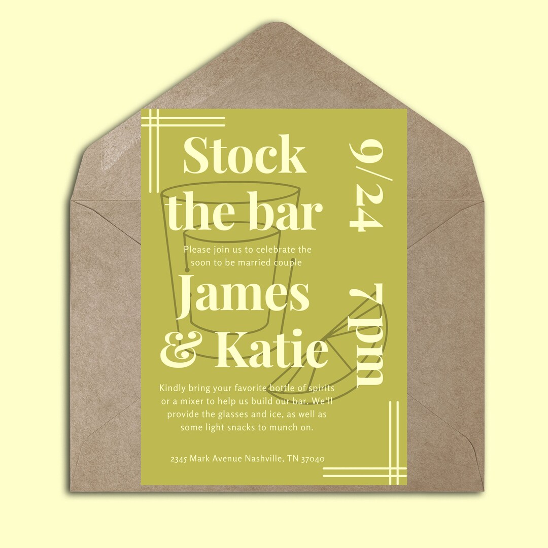 Stock the Bar Digital Invitation | Customizable and Fun Design - Etsy