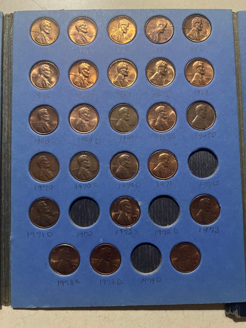 US Lincoln Penny Collection: 1941-1969 With Wartime Steel Pennies - Etsy