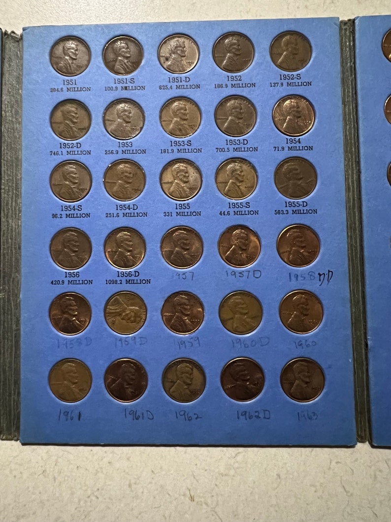 US Lincoln Penny Collection: 1941-1969 With Wartime Steel Pennies - Etsy