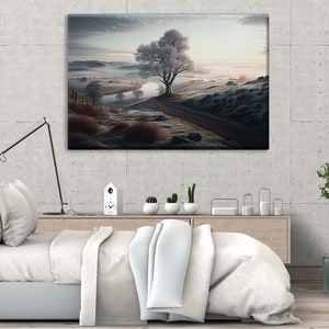 Snowy River Artwork, Scottish Landscape Print, Frosty Trees Art, Winter ...