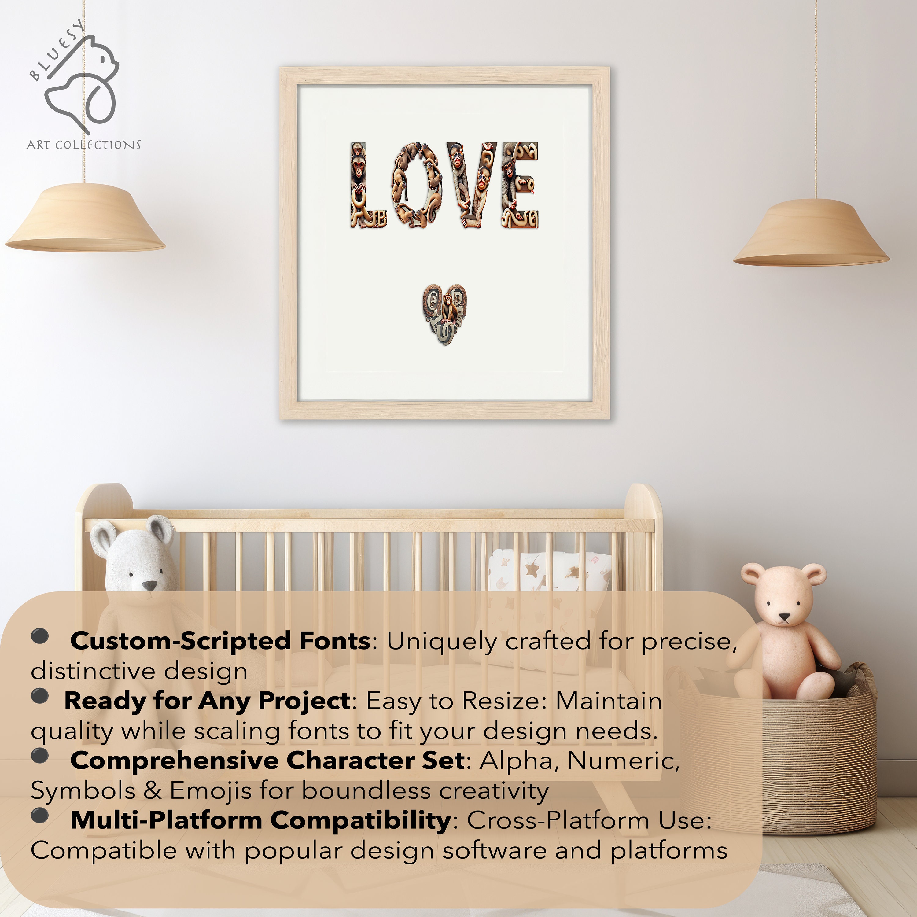 Cute Monkeys Font Bundle Animal Alphabet Clipart Animals - Etsy