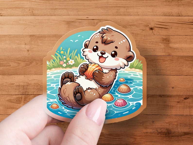 Furry Otter Sticker Design, Bumper Sticker, Otter Sticker, Car Decal ...