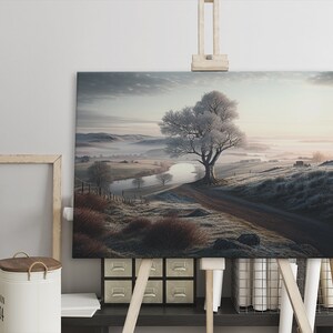 Snowy River Artwork, Scottish Landscape Print, Frosty Trees Art, Winter ...