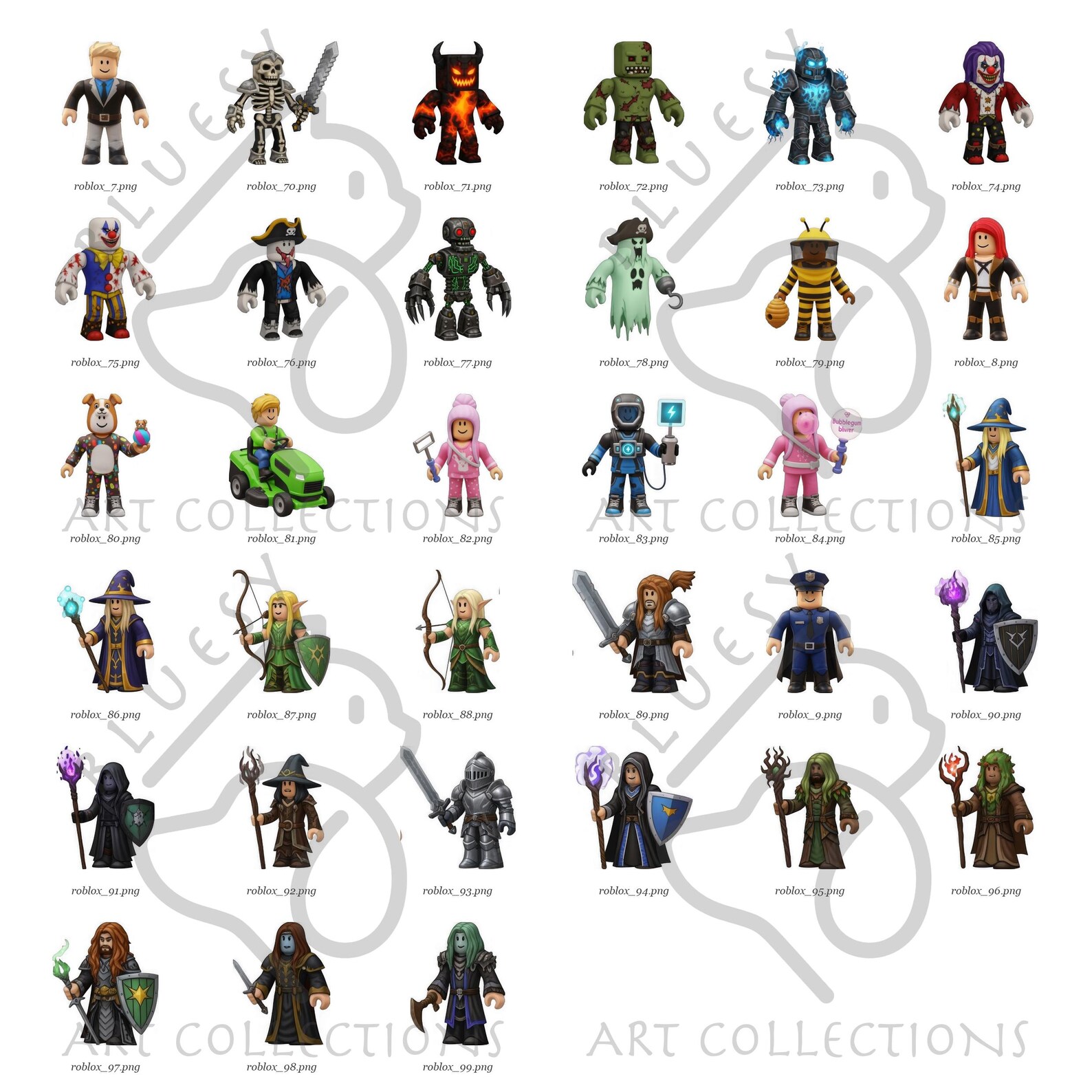 Roblox Clipart, 240 PNG Icons, 300 DPI, Transparent Background ...