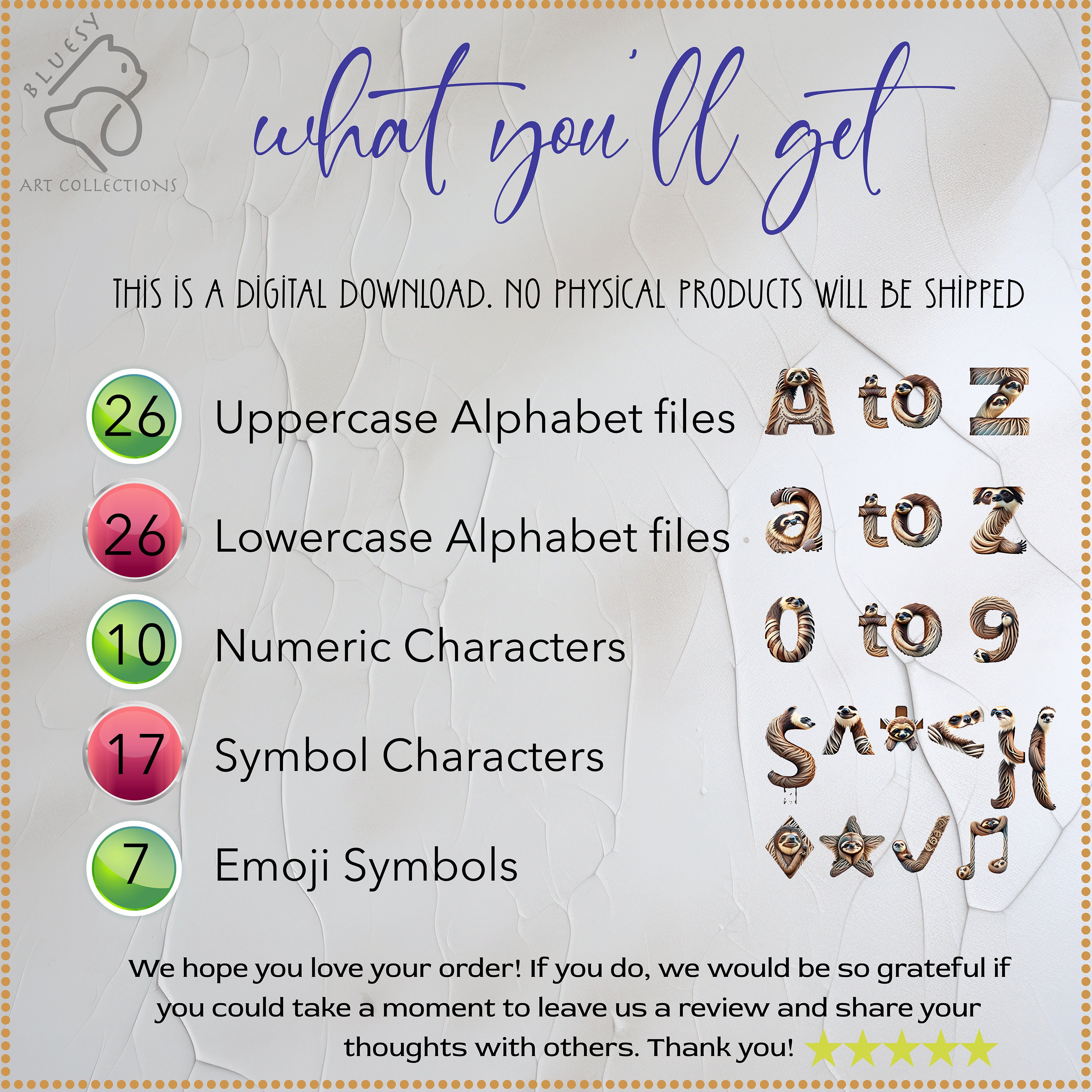 Cute Sloth Font Bundle, Animal Alphabet Clipart, Animals PNG, Kids ...