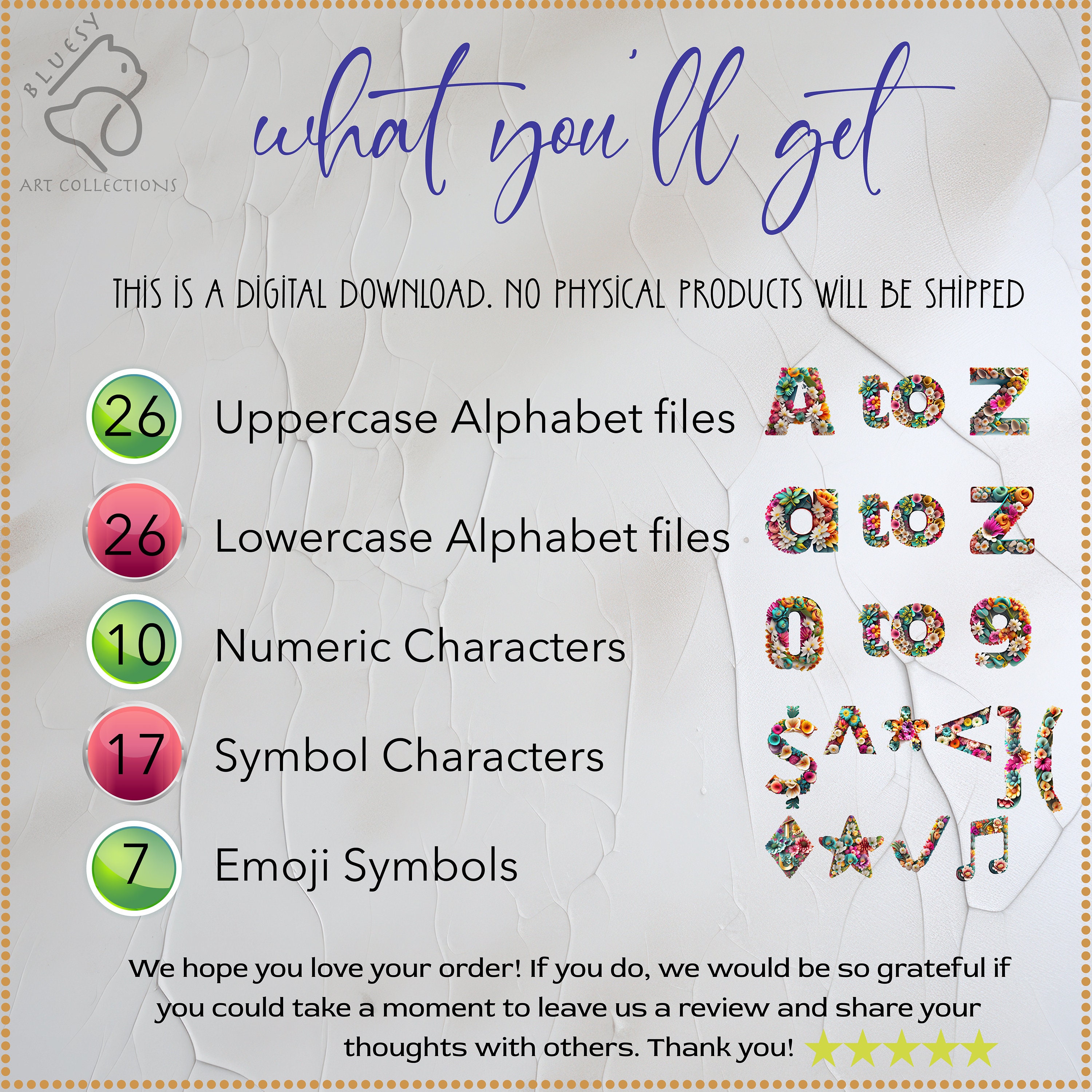Floral Lei Bundle, Floral Alphabet PNG, Flower Sublimation Alphabet ...