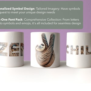 Cute Sloth Font Bundle, Animal Alphabet Clipart, Animals PNG, Kids ...