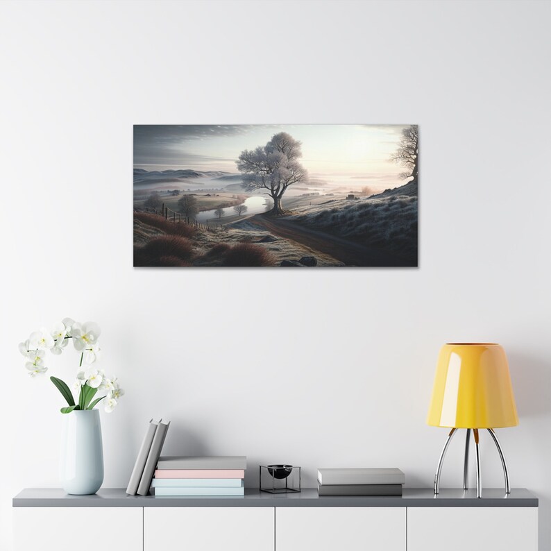 Snowy River Artwork, Scottish Landscape Print, Frosty Trees Art, Winter ...