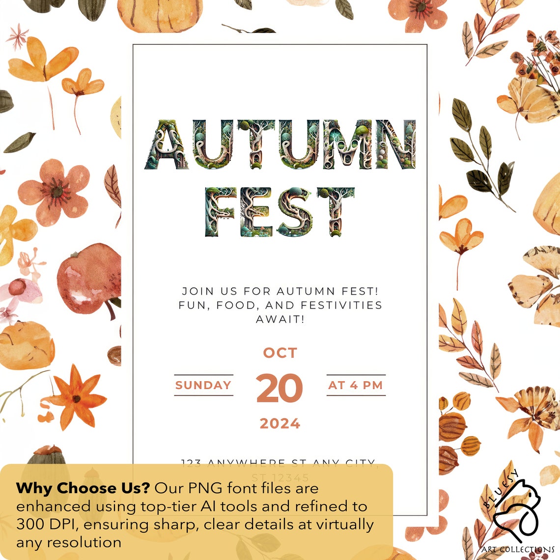 Enchanted Forest Font, Magical Alphabet Clipart, Fantasy PNG Letters ...