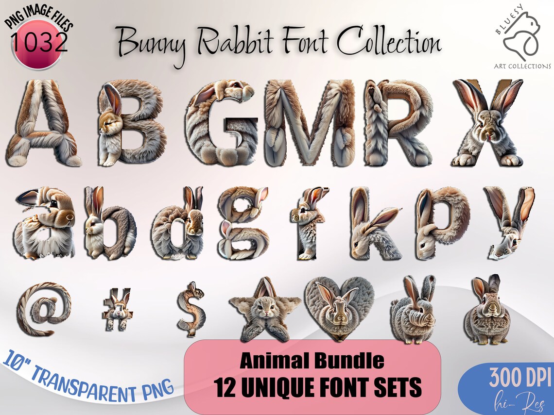Ultimate Animal Font Bundle: Transparent PNG, Cricut-ready, Featuring ...