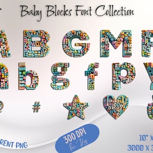 Nursery Alphabet Blocks Bundle - Baby Shower and Kids Birthday Clipart ...