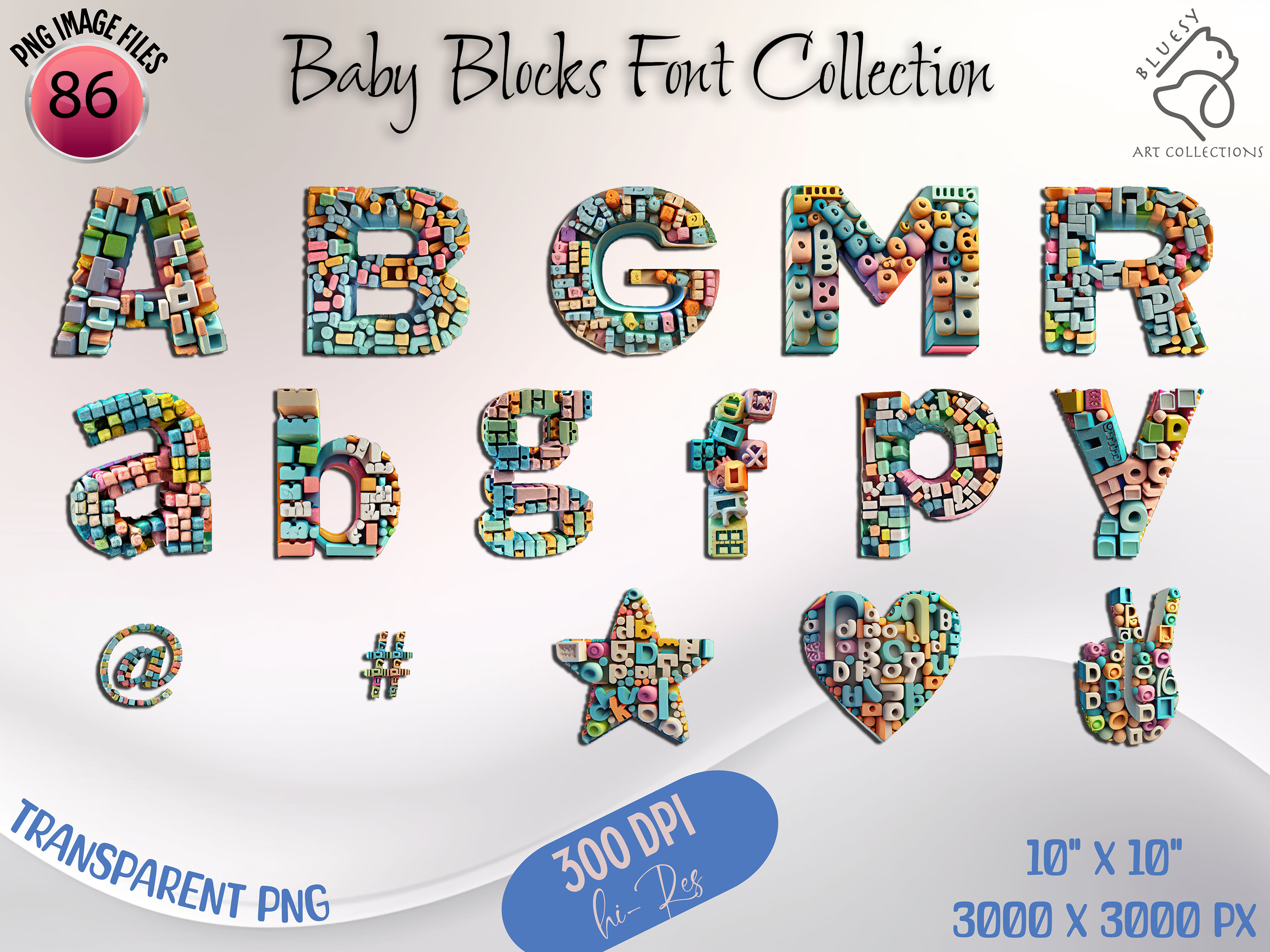 Nursery Alphabet Blocks Bundle - Baby Shower and Kids Birthday Clipart ...