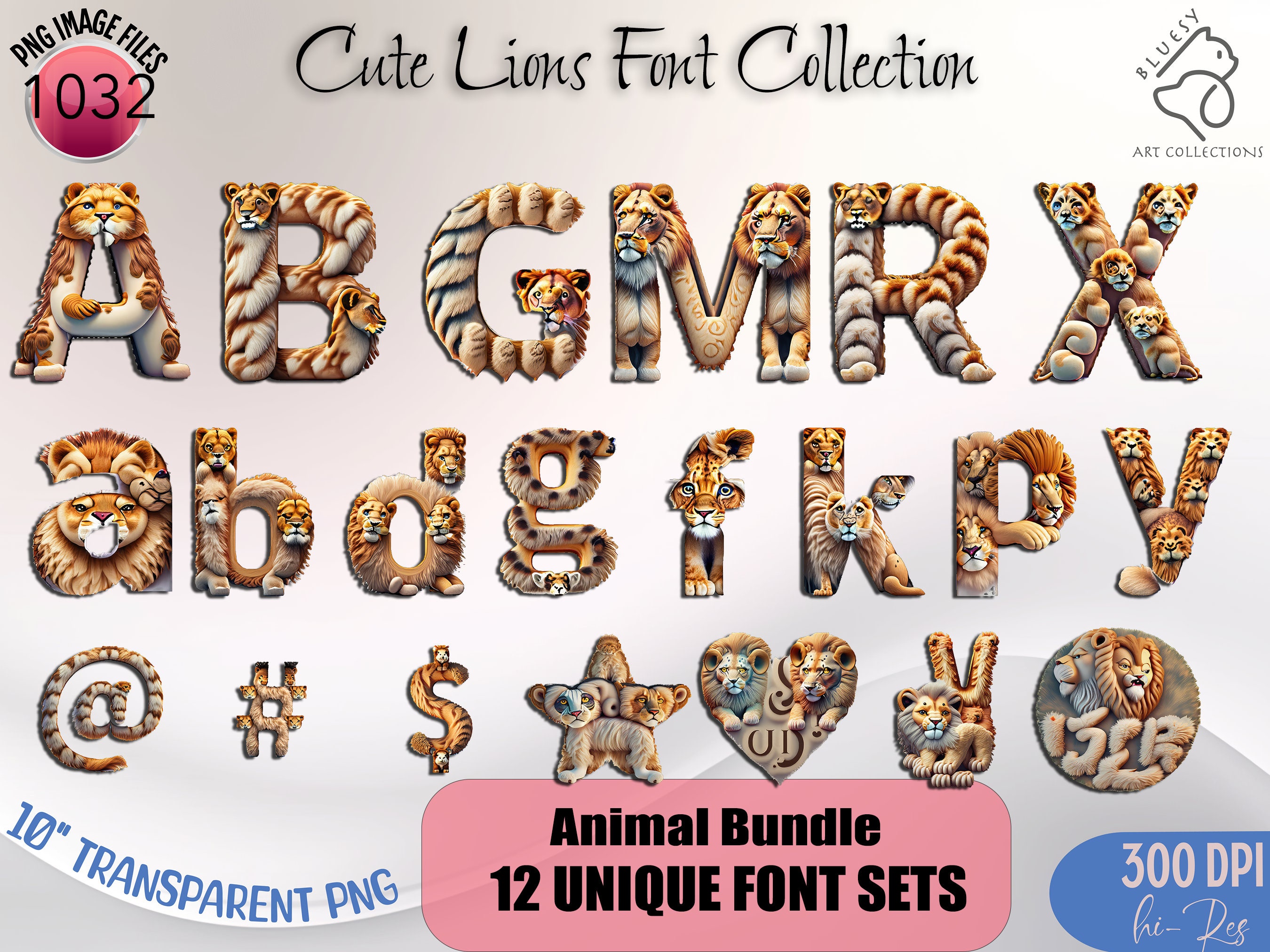 Ultimate Animal Font Bundle: Transparent PNG, Cricut-ready, Featuring ...