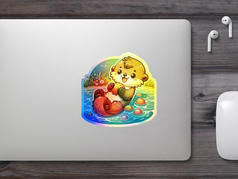 Furry Otter Sticker Design, Bumper Sticker, Otter Sticker, Car Decal ...