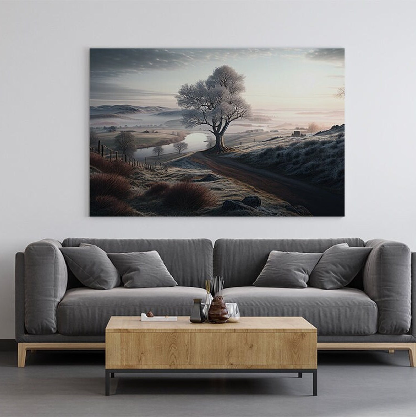 Snowy River Artwork, Scottish Landscape Print, Frosty Trees Art, Winter ...