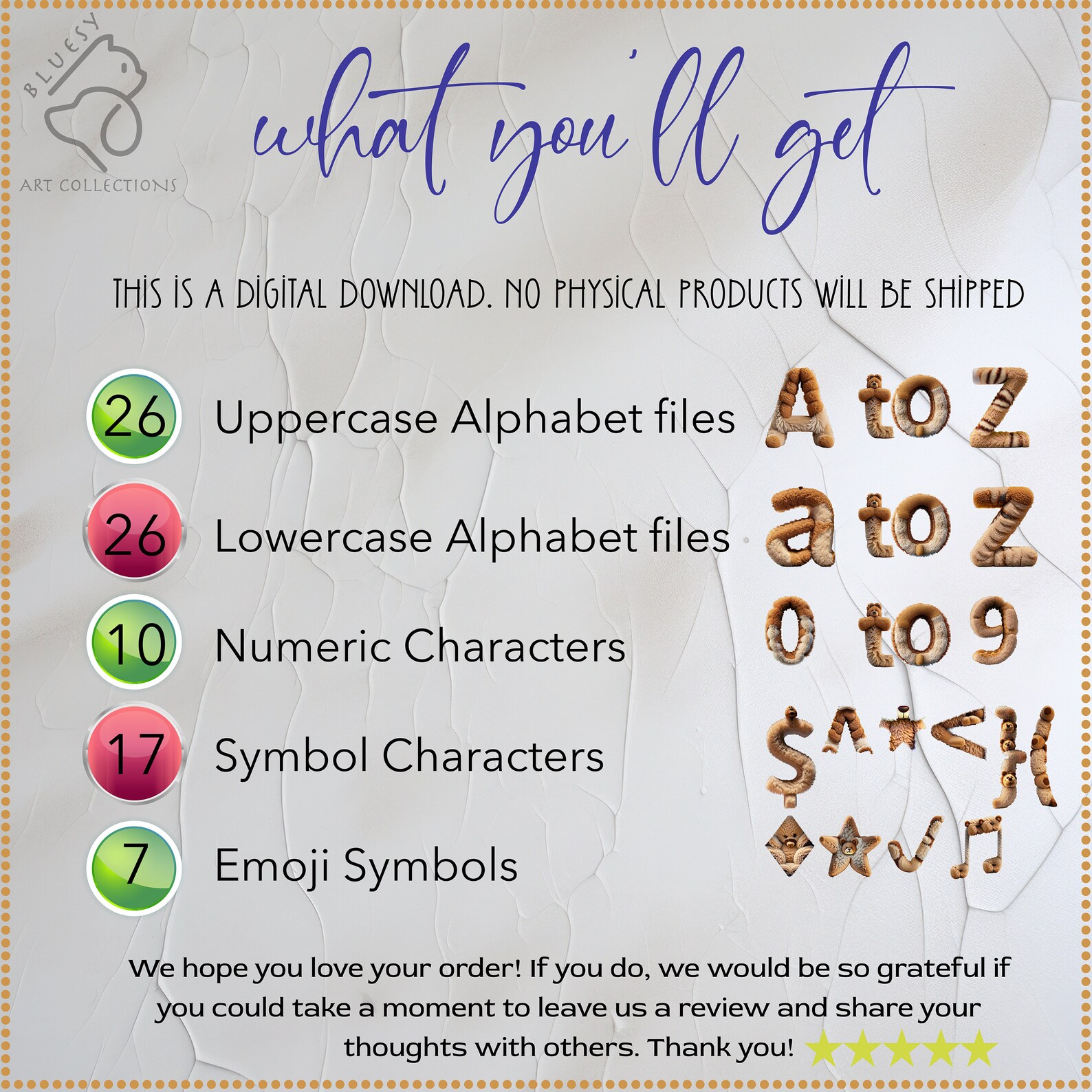 Fluffy Teddy Bear Font Bundle, Nursery Alphabet PNG, Kids Birthday ...