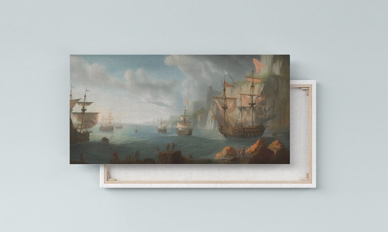 Baroque Inspired Print, Maritime Canvas Art - Historical Ship Print ...