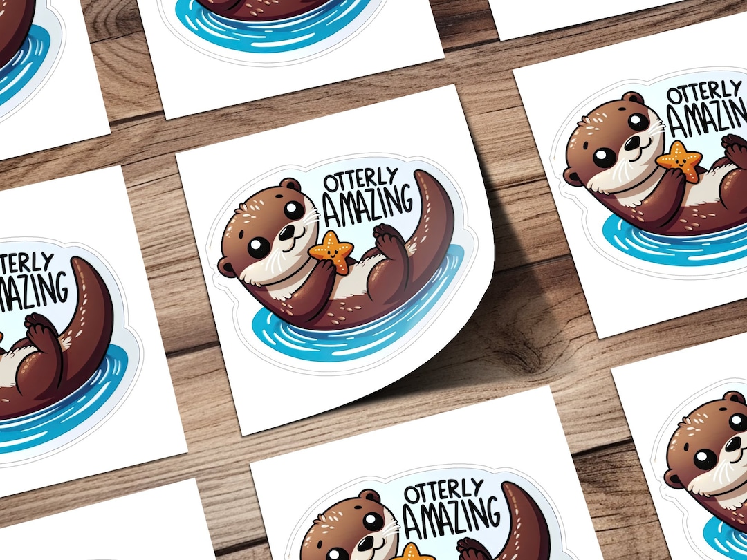 Otter Sticker Amazing Cute Float, Otter Vinyl Decal, Car Decal, Laptop ...