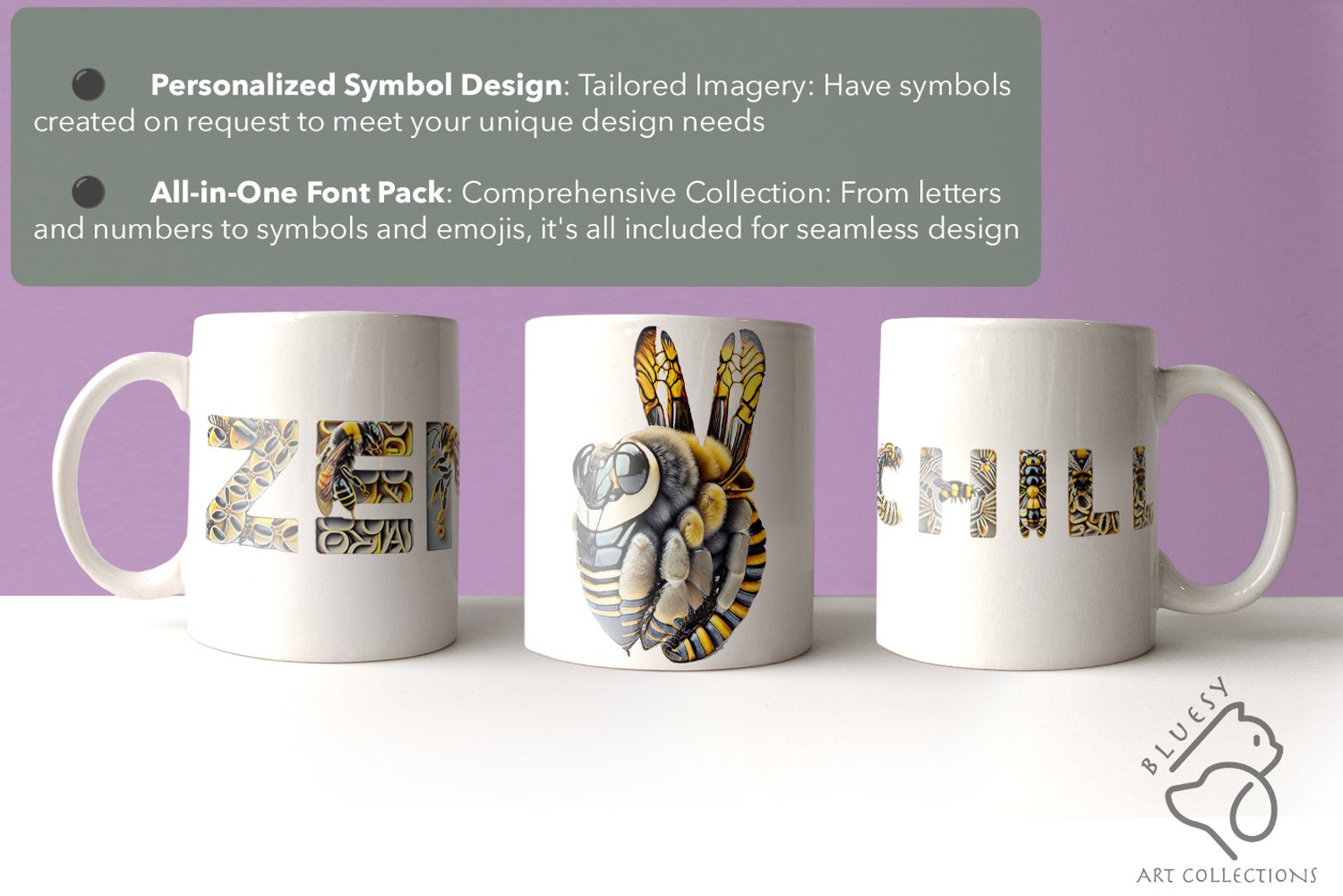 Bumble Bee Font Bundle, Animal Alphabet Clipart, Animals PNG, Kids ...