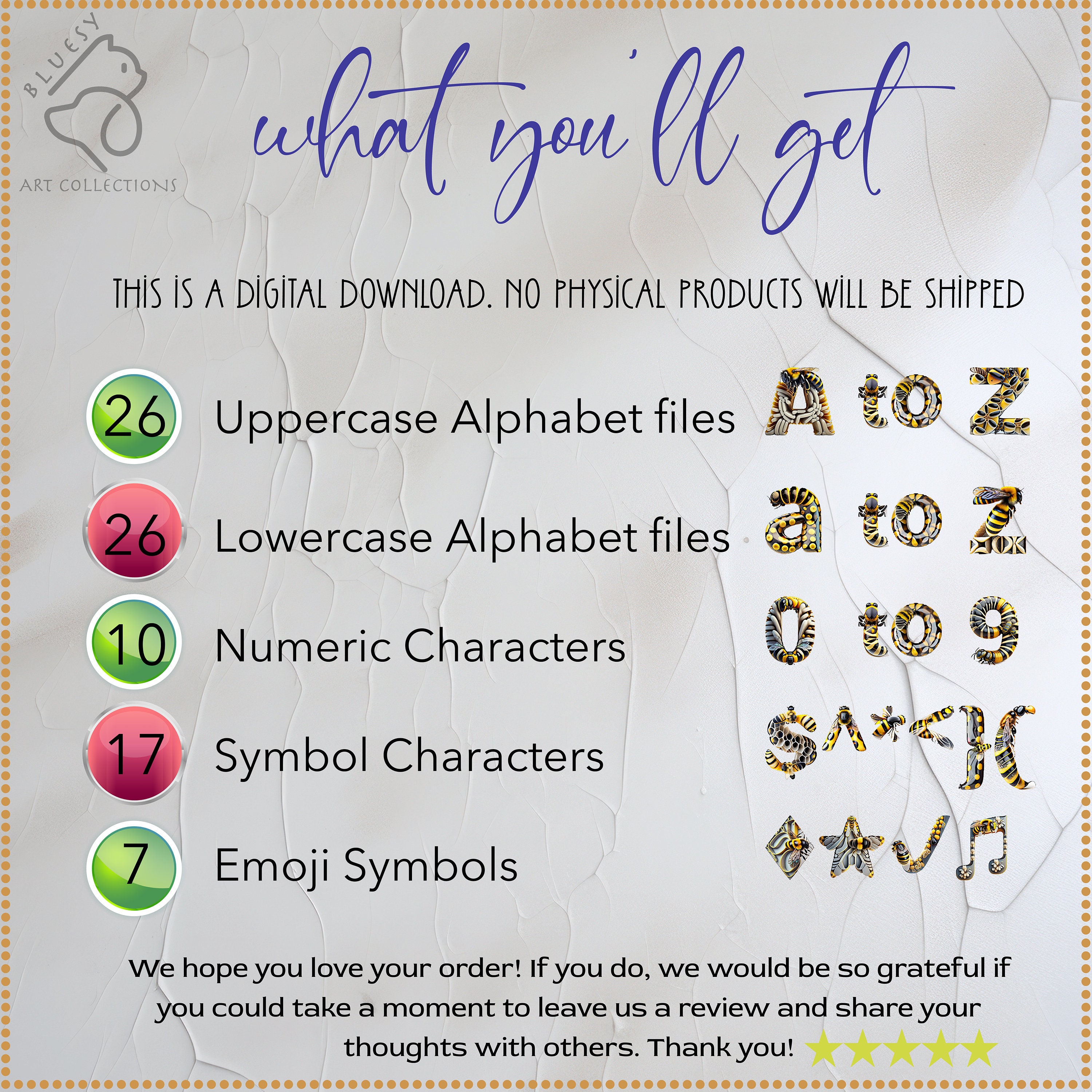 Bumble Bee Font Bundle, Animal Alphabet Clipart, Animals PNG, Kids ...