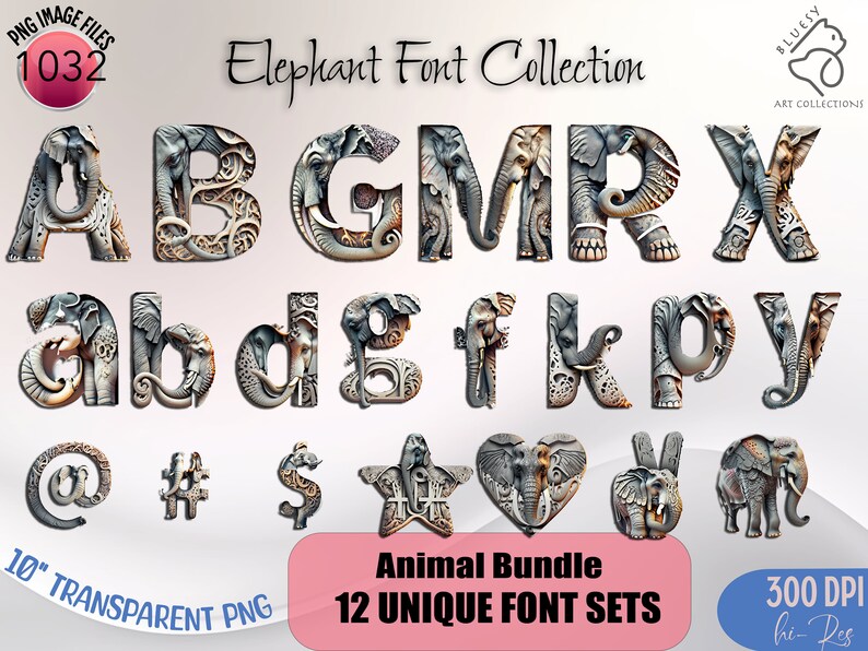 Ultimate Animal Font Bundle: Transparent PNG, Cricut-ready, Featuring ...