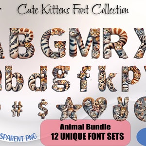 Ultimate Animal Font Bundle: Transparent PNG, Cricut-ready, Featuring ...