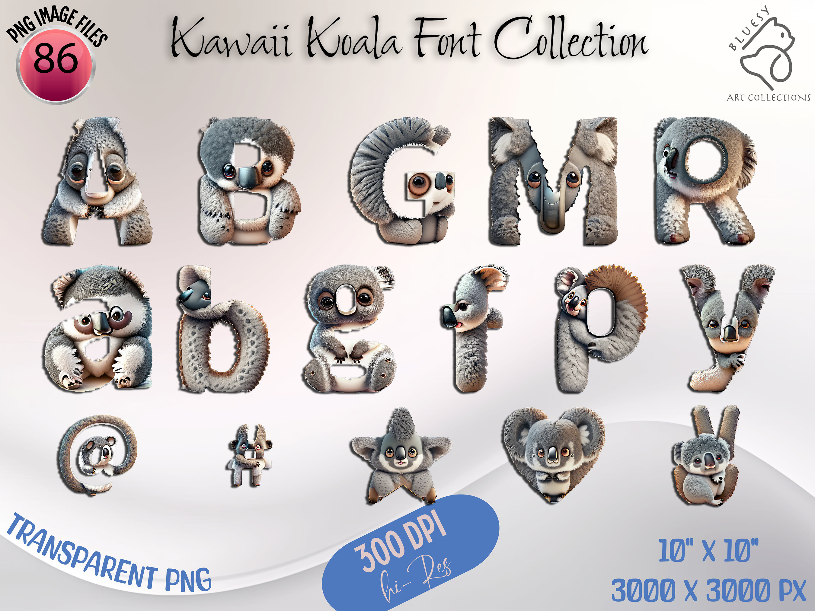 Kawaii Koala Font Bundle Animal Alphabet Clipart Animals - Etsy