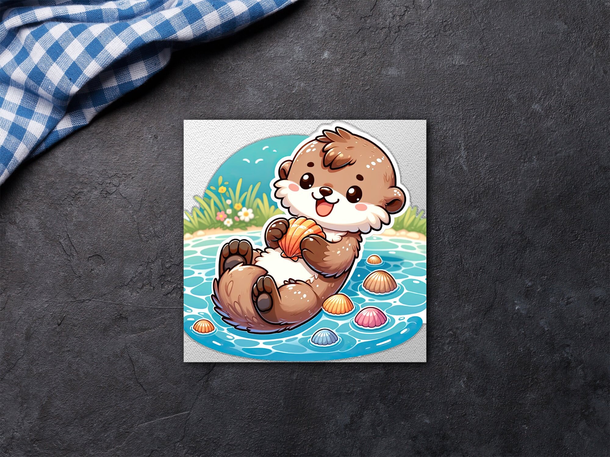 Furry Otter Sticker Design, Bumper Sticker, Otter Sticker, Car Decal ...