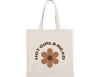 Canvas Tote Bag - Hot Girls Read in Pink - Trendy Literary Gift for ...