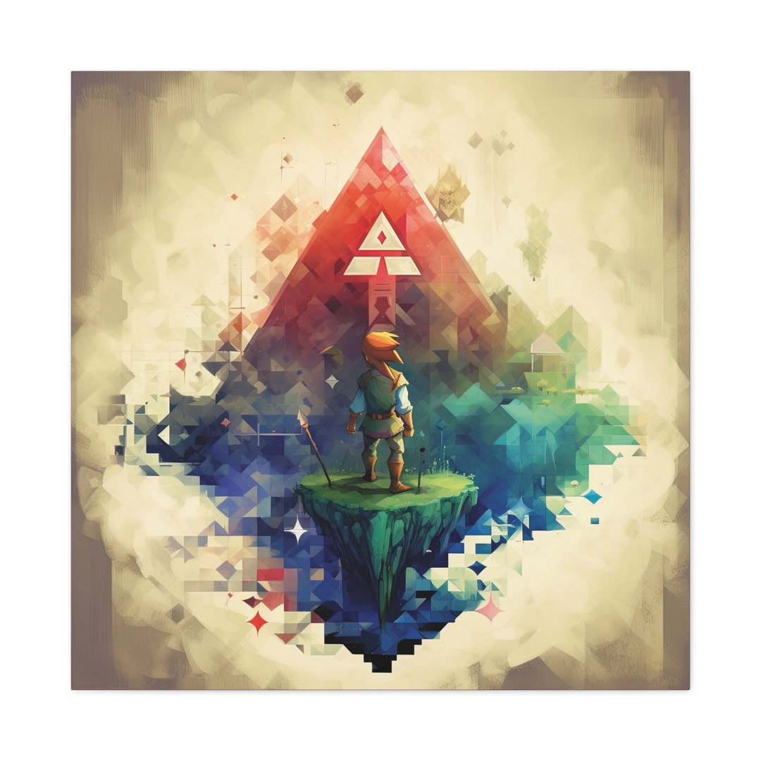 Link Geometric - Legend of Zelda - Nintendo - Gamer - AI Art - Matte ...