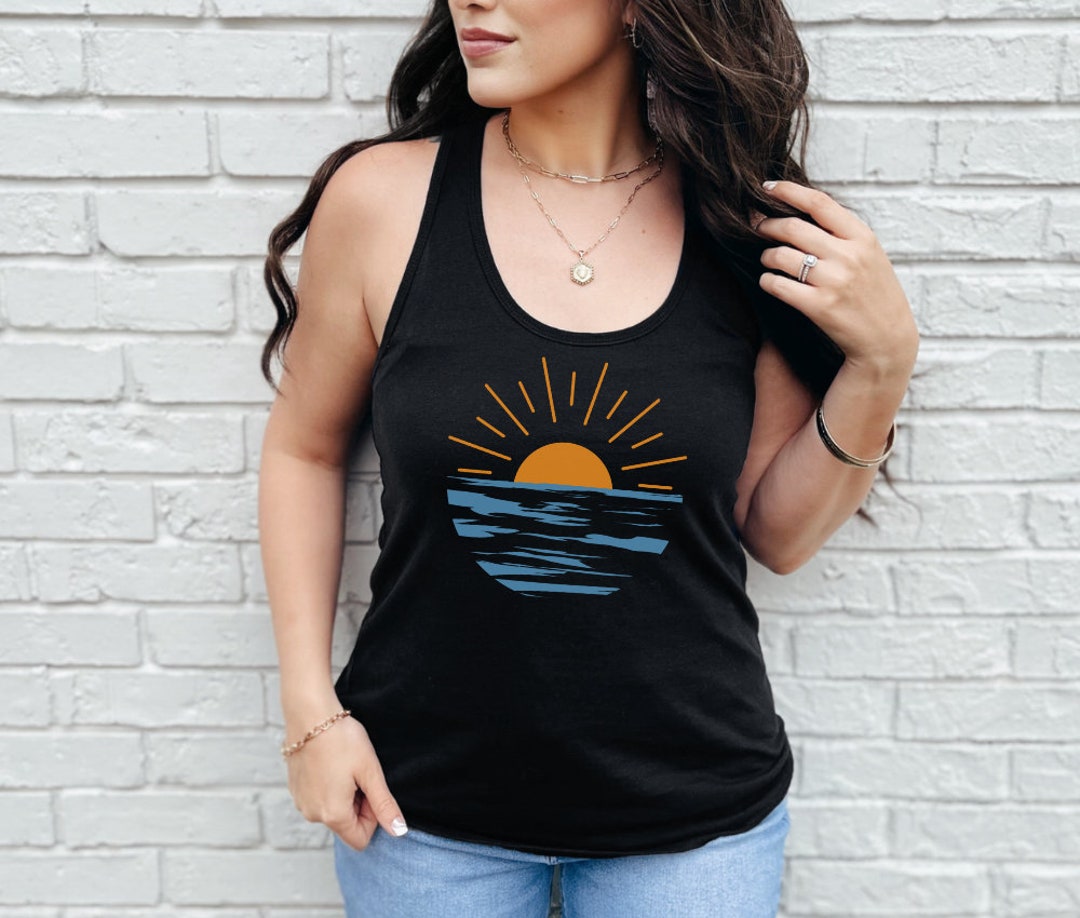 Summer Tank Ocean Sunset Tank Top Beach Shirt Sunrise Tank Top Vacation ...